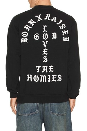 BORN X RAISED Crew Neck Sweatshirt - Black