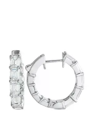LB EXCLUSIVE 18k White Gold Diamond Hoop Earrings - Silver