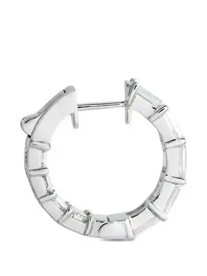 LB EXCLUSIVE 18k White Gold Baguette-cut Diamond Hoop Earrings