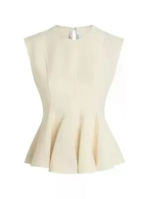 Another Tomorrow Panelled Flared Top - Neutrals