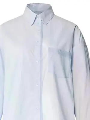 BOSS Oversized Shirt With Pointed Collar And Chest Pocket - Blue