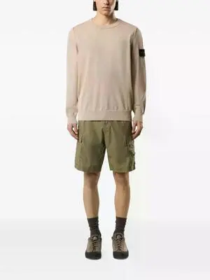 Stone Island Crew Neck Sweater With Logo Patch - Grey