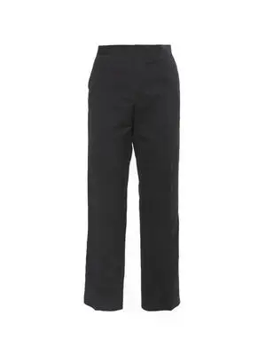 Aspesi Straight-cut Cotton Trousers - Black