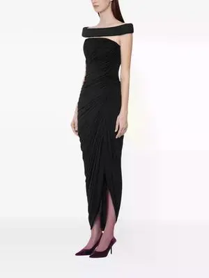 CHATS BY C.DAM Indira Off-shoulder Draped Midi Dress
