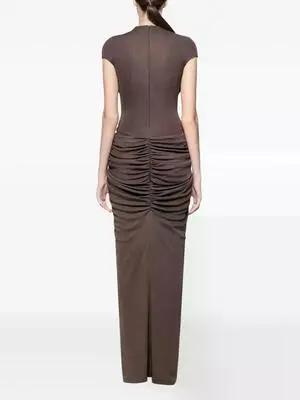 CHATS BY C.DAM Myla Draping-detail Maxi Dress - Brown
