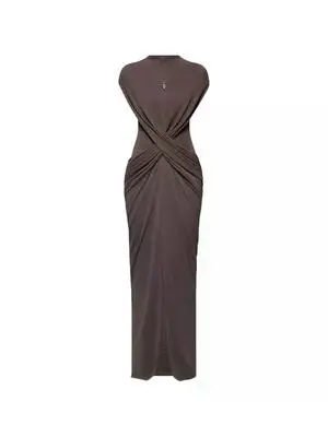 CHATS BY C.DAM Myla Draping-detail Maxi Dress - Brown