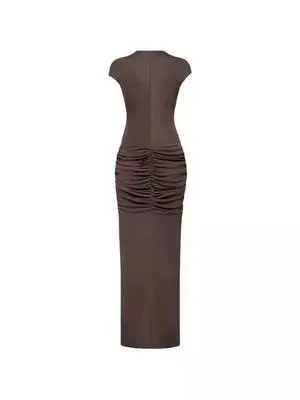 CHATS BY C.DAM Myla Draping-detail Maxi Dress - Brown