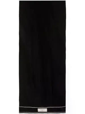 Balmain Label-patch Merino-wool Scarf - Black