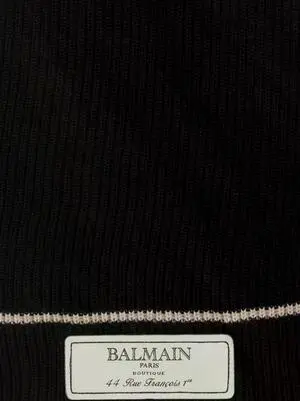 Balmain Label-patch Merino-wool Scarf