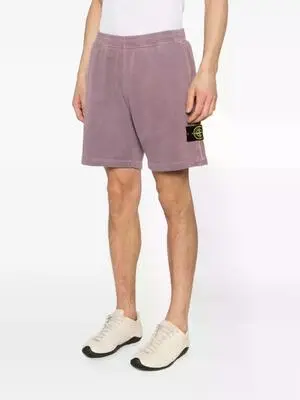 Stone Island Logo-patch Cotton Fleece Shorts