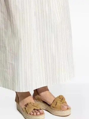 ODISSI Braided Knot Ankle Strap Platform Espadrilles