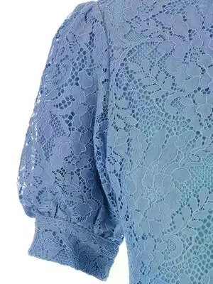 Michael Kors Puff-sleeve Lace Dress - Blue