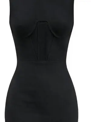 NENSI DOJAKA Gwyneth Turtleneck Maxi Dress - Black