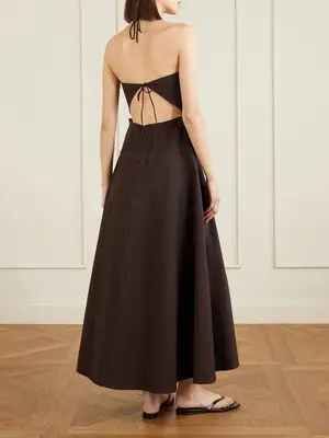ST. AGNI Strapless Cotton-blend Midi Dress