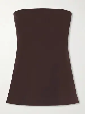 ST. AGNI Strapless Cotton-blend Top With Open Back - Brown