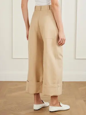 Another Tomorrow Organic Cotton High-rise Wide-leg Pants
