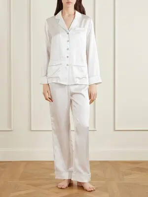 Olivia Von Halle Coco Silk-satin Pajama Set - Neutrals