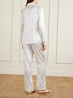 Olivia Von Halle Coco Silk-satin Pajama Set - Neutrals