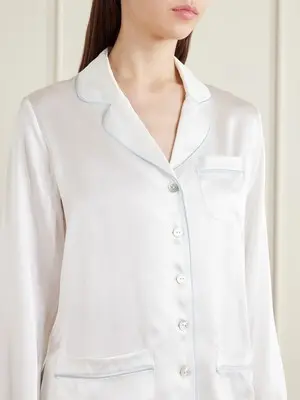 Olivia Von Halle Coco Silk-satin Pajama Set - Neutrals