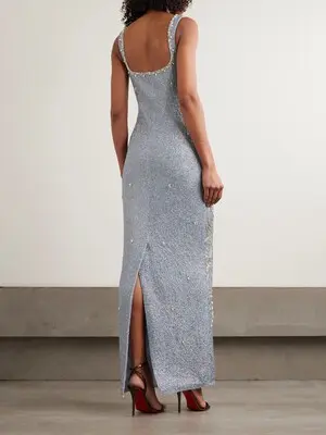 CLIO PEPPIATT Embellished Stretch-mesh Gown