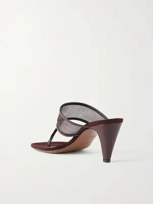 NEOUS Vena Leather-trimmed Mesh Sandals