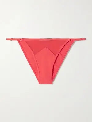 Kiki De Montparnasse Peep Show Mesh-trimmed Bikini Brief - Orange