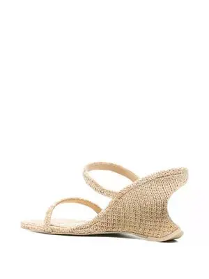 Cult Gaia Raven Woven Wedge Sandals - Neutrals