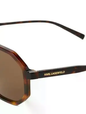 Karl Lagerfeld Tortoiseshell Octagon Frame Sunglasses