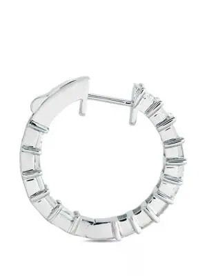 LB EXCLUSIVE 18k White Gold Diamond Hoop Earrings - Silver