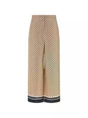 Max Mara Wide Leg Geometric Print Trousers - Neutrals