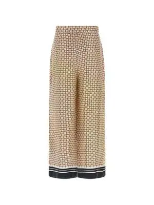 Max Mara Wide Leg Geometric Print Trousers - Neutrals