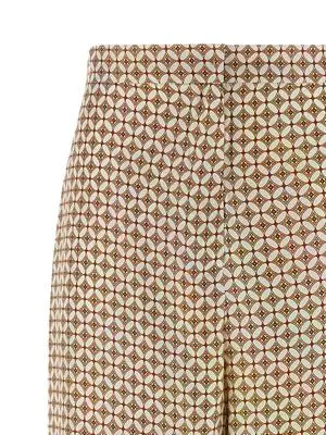 Max Mara Wide Leg Geometric Print Trousers - Neutrals