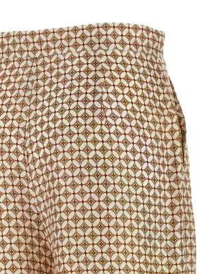 Max Mara Wide Leg Geometric Print Trousers - Neutrals