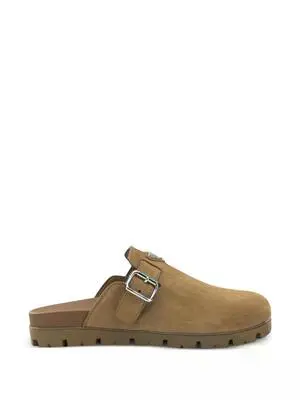Prada Buckle Leather Loafers