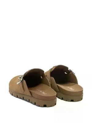 Prada Buckle Leather Loafers