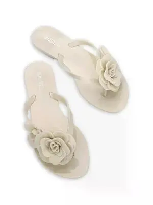 Melissa Harmonic Springtime Flip-flops With Floral Detail - Neutrals