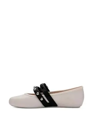 Melissa Studded Buckle Ballet Flats - Neutrals