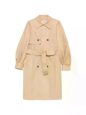 TWINSET Double-breasted Belted Trench Coat
