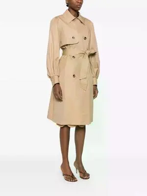TWINSET Double-breasted Belted Trench Coat