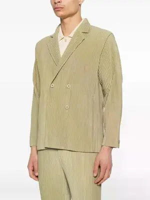 Issey Miyake Buttoned Pleated Jacket - Green
