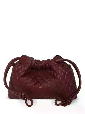 N°21 Quilted Drawstring Shoulder Bag - Red