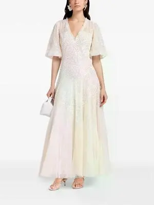 NEEDLE & THREAD Embellished Ruffled Midi Dress