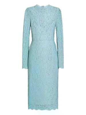 Dolce & Gabbana Lace Midi Dress - Blue