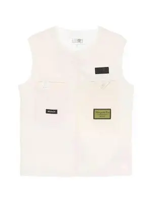 MAISON MARGIELA Sleeveless Vest With Chest Pockets - Neutrals