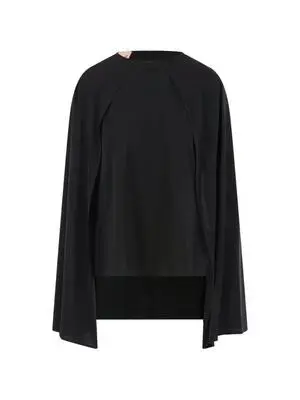Plan C Cape Detail Blouse - Black