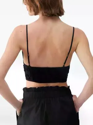 Liu Jo Embroidered V-neck Cropped Top