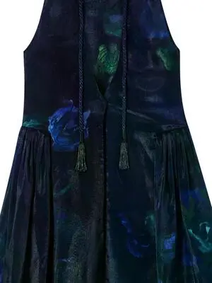 Giorgio Armani Floral Print Tassel Dress