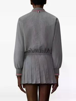 Thom Browne Zip-fastening Patch-detailed Jacket - Grey