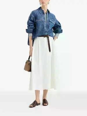 Brunello Cucinelli Striped Lamé Top