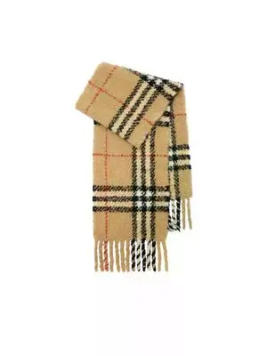 Burberry Check Alpaca Wool-blend Bouclé Scarf - Neutrals